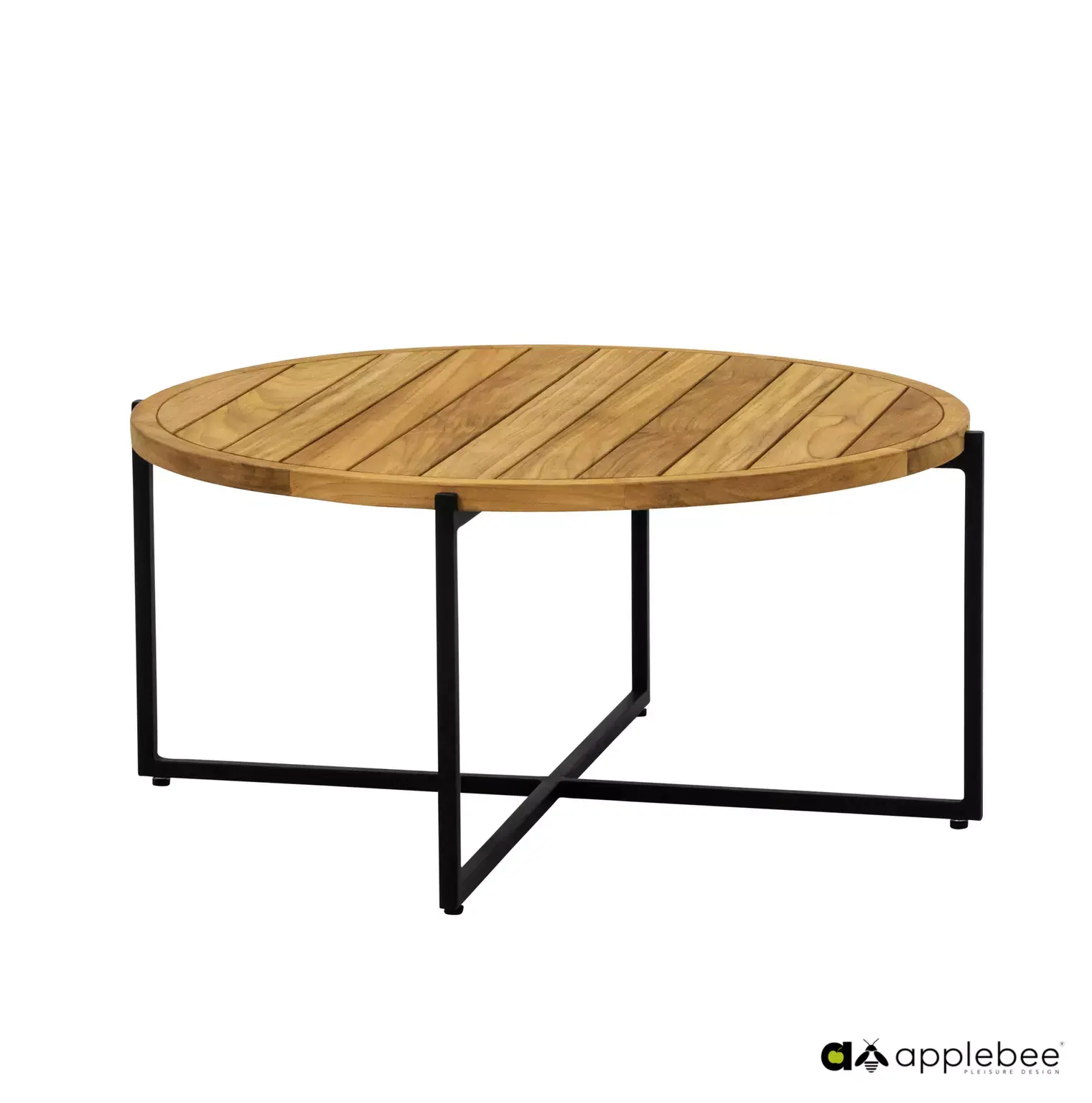 Condor coffee table dia. 94x44, base aluminium Black, top SVLK teak ...