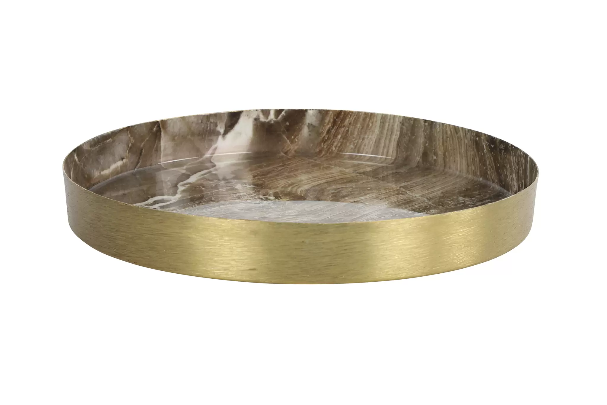 Dienblad Marble Rond S 12 Goud Metaal Countryfield - Tuincentrum Outlet