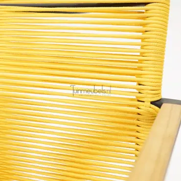 Dining Tuinstoel Jakarta Lemon Geel Touw Zwart Aluminium RVS Stoel ...