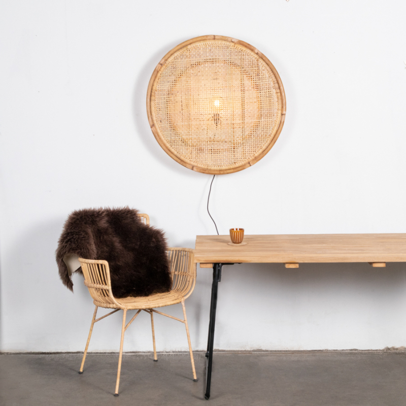 Muurlamp webbing blond d80cm - Tuincentrum Outlet