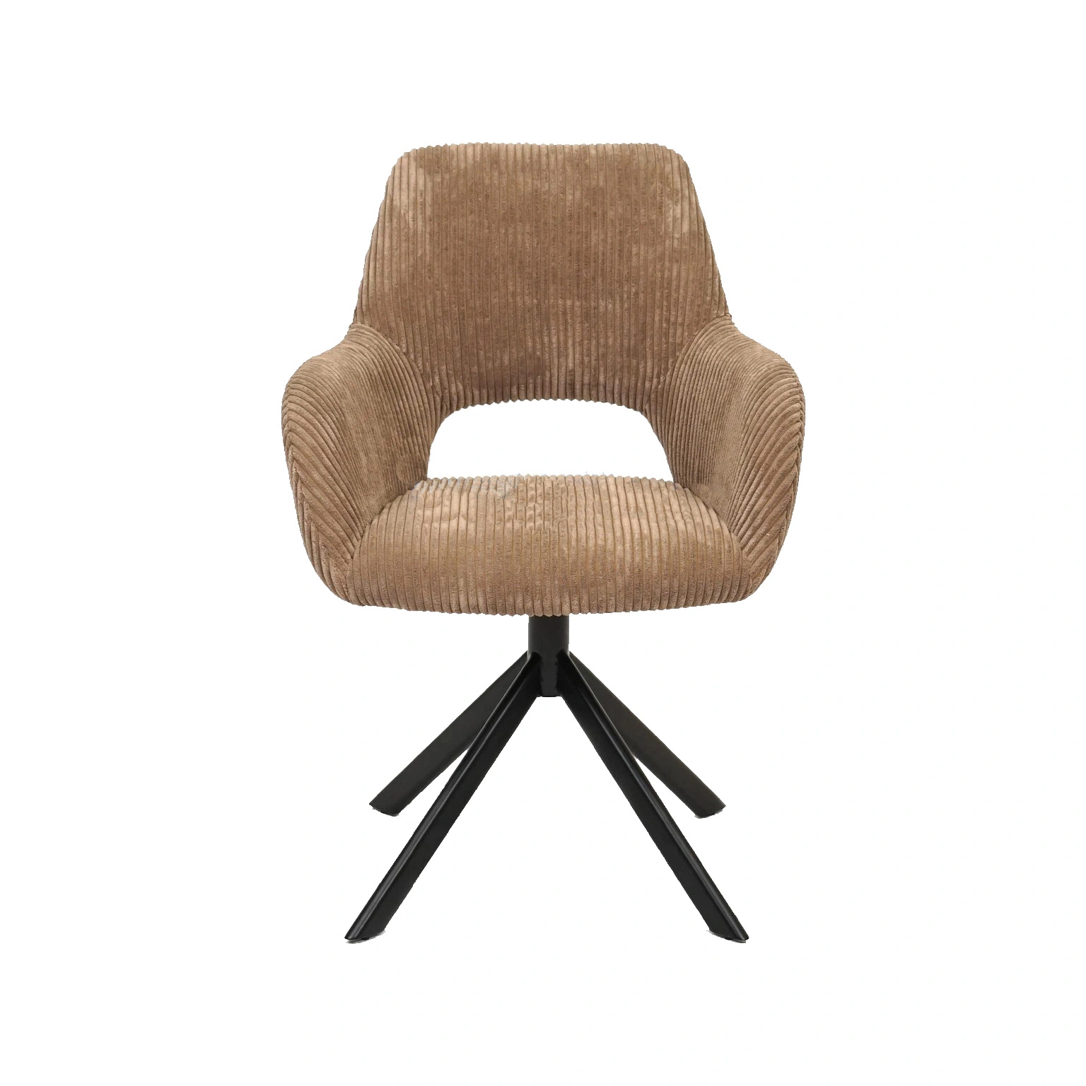 Paris stoel metaal draai ribcord mocca - Tuincentrum Outlet