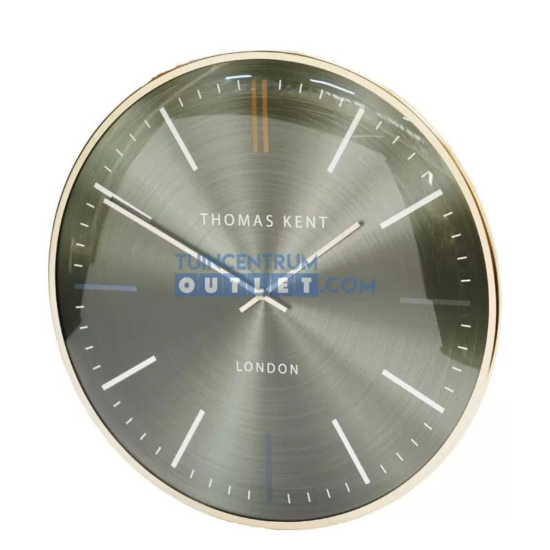 Thomas Kent Oyster Rond S 40 Avocado Groen Goud Wandklok Staal RVS ...