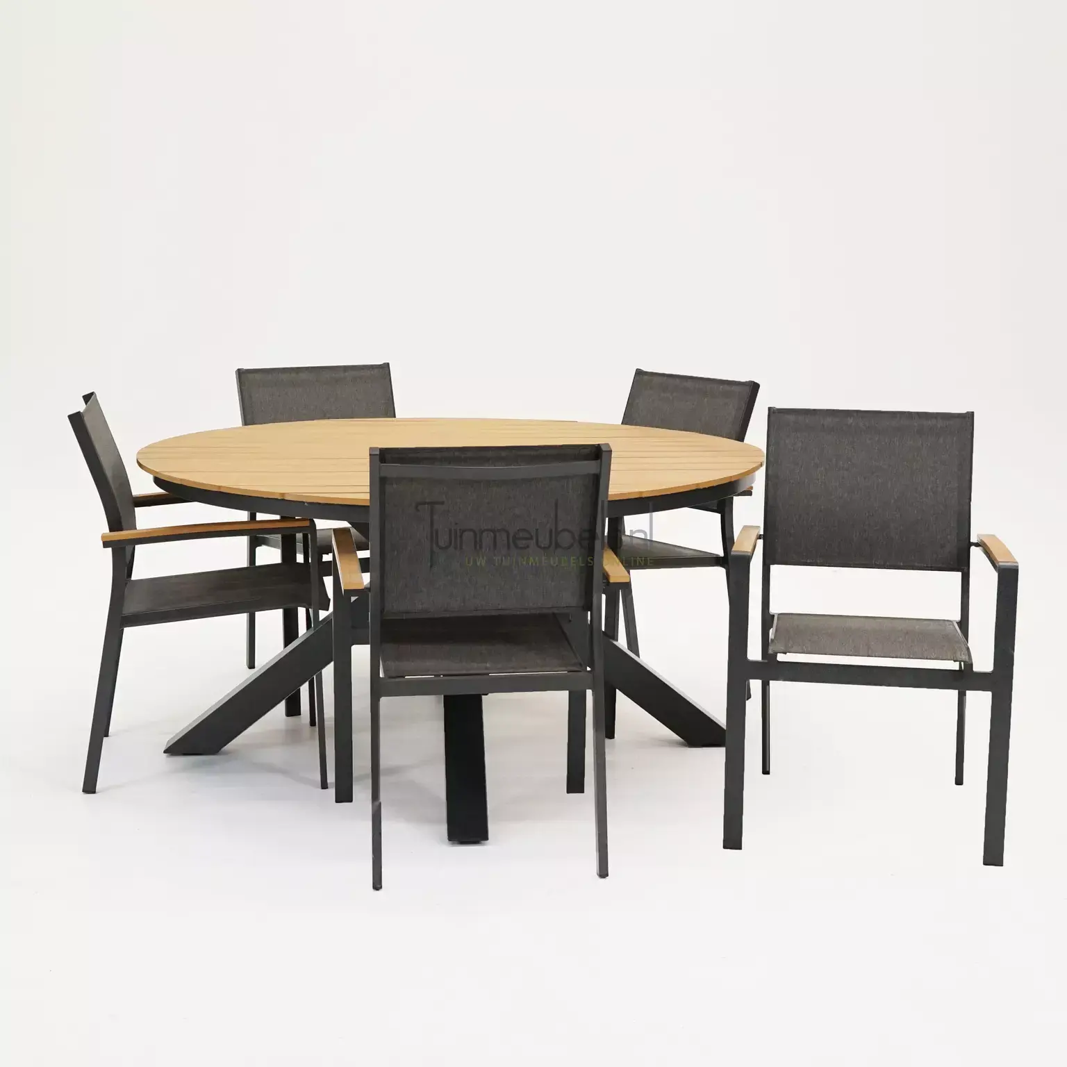 Tuinstoel Arezzo met Arezzo tafel 150 cm rond - Tuincentrum Outlet