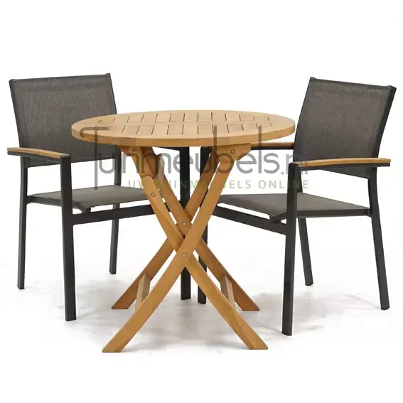 Tuinstoel Arezzo met Milton tafel rond 80 - Tuincentrum Outlet