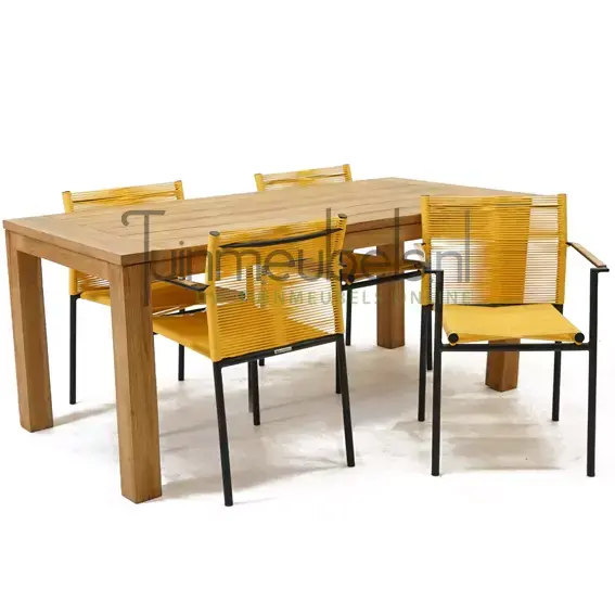 Tuinstoel Jakarta lemon met Colombo tafel 180 cm - Tuincentrum Outlet