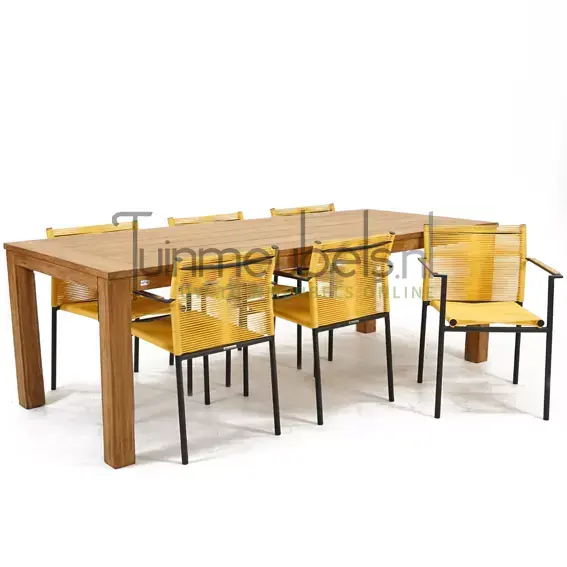 Tuinstoel Jakarta lemon met Colombo tafel 240 cm - Tuincentrum Outlet