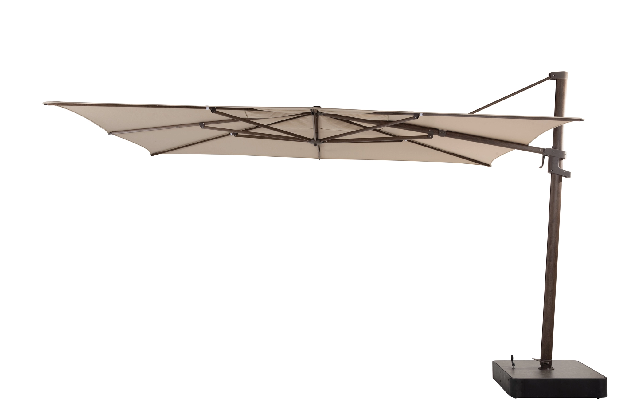 Zweefparasol Finca 400 300 cm Wenge Frame Beach 4SO Parasol Bruin 4 Seasons Outdoor ...